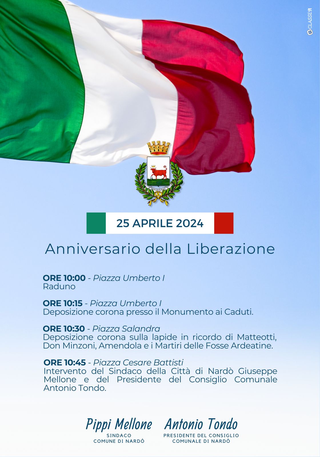 Il 25 aprile a Nardò: il programma per la Festa della Liberazione - Il Giornale del Salento